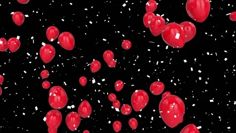 Animation of red balloons floating and w... | Stock Video | Pond5