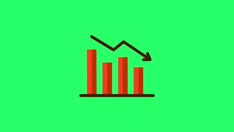 Animation red bar chart isolate on green... | Stock Video | Pond5