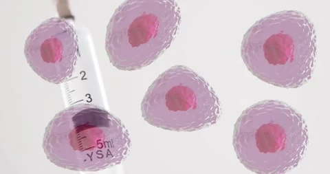 Animation of red blood cells and syringe... | Stock Video | Pond5