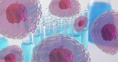 Animation of red blood cells over labora... | Stock Video | Pond5