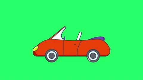 Animation red car on green screen. | Stock Video | Pond5