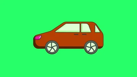 Animation red car on green screen. | Stock Video | Pond5