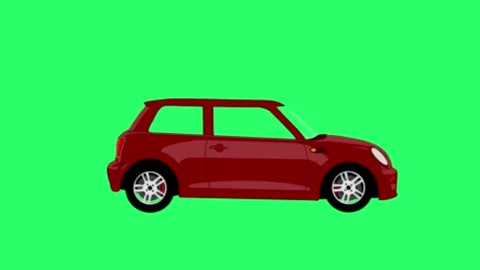 Animation red car on green screen. | Stock Video | Pond5