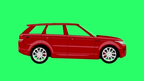 Animation red car on green screen. | Stock Video | Pond5
