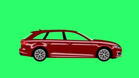 Animation red car on green screen. | Stock Video | Pond5