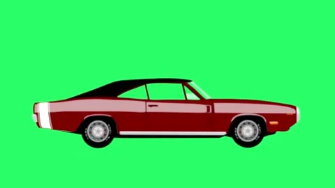 Animation red car on green screen. | Stock Video | Pond5