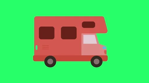 Animation red car isolate on green scree... | Stock Video | Pond5