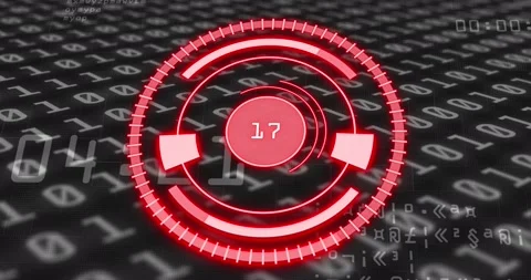 Animation of red circle with numbers ove... | Stock Video | Pond5