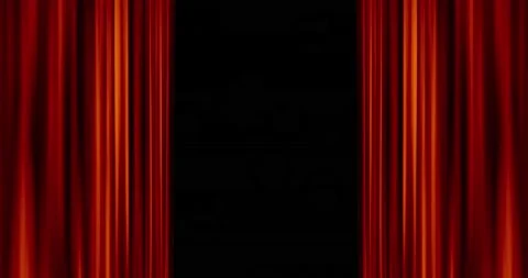 Animation of red curtain opening and chr... | Stock Video | Pond5