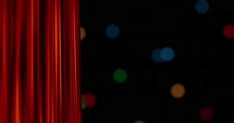 Animation of red curtain opens and chris... | Stock Video | Pond5