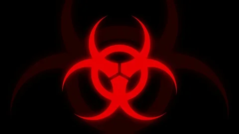 Animation of red health hazard sign on b... | Stock Video | Pond5