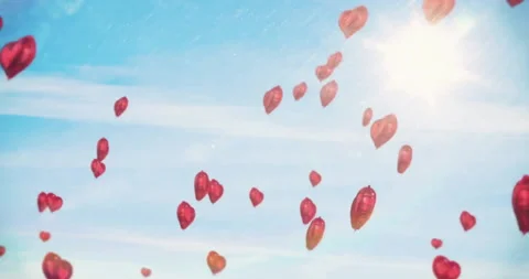Animation of red heart balloons rising i... | Stock Video | Pond5