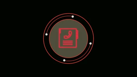 Animation red icon HUD isolate on black ... | Stock Video | Pond5