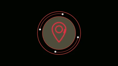 Animation red icon HUD isolate on black ... | Stock Video | Pond5