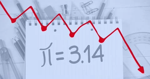Animation of red line graph downgrading ... | Stock Video | Pond5
