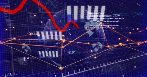 Animation of red line graph showing loss... | Stock Video | Pond5