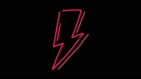 Animation red neon light lightning effec... | Stock Video | Pond5