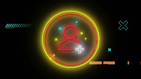 Animation of red neon person icon in yel... | Stock Video | Pond5