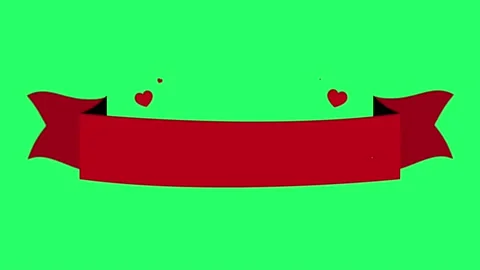 Animation red ribbon frame with green ba... | Stock Video | Pond5