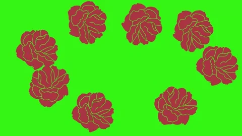 Animation of red roses, graphic design o... | Stock Video | Pond5
