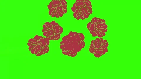 Animation of red roses, graphic design o... | Stock Video | Pond5
