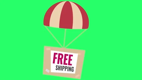 Animation red text FREE SHIPPING on gree... | Stock Video | Pond5