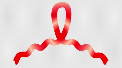 Animation of a red wavy ribbon on a whit... | Stock Video | Pond5