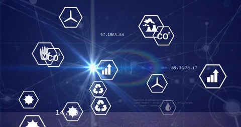 Animation of renewable energy icons with... | Stock Video | Pond5