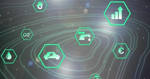 Animation of renewable energy icons with... | Stock Video | Pond5