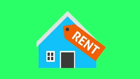 Animation rent house on green screen. | Stock Video | Pond5
