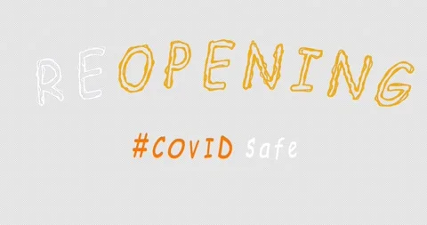 Animation Reopening and Covid Safe text. | Stock Video | Pond5