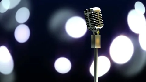 Animation of rerto microphone over falli... | Stock Video | Pond5