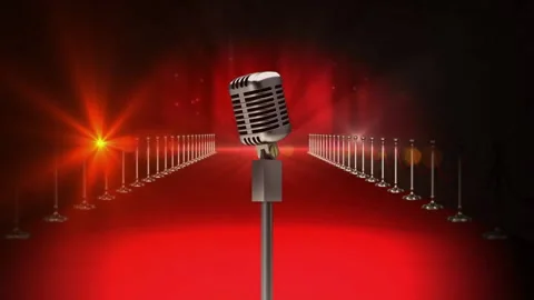 Animation of retro microphone between cr... | Stock Video | Pond5