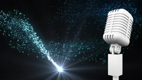 Animation of retro microphone with shoot... | Stock Video | Pond5