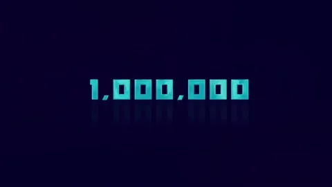 Animation of retro ONE MILLION number gl... | Stock Video | Pond5