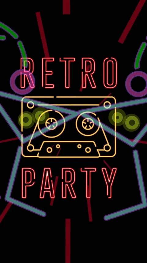 Retro Neon Party Stock Videos – Royalty-Free HD & 4K Videos
