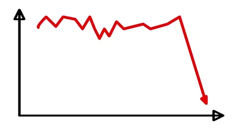 Animation of a rising and falling line g... | Stock Video | Pond5