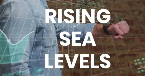 Animation of rising sea levels over fina... | Stock Video | Pond5