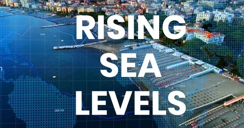 Animation of rising sea levels over fina... | Stock Video | Pond5