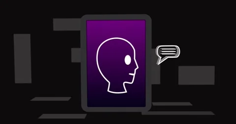 Animation of robot arm, ai chat on table... | Stock Video | Pond5