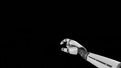 Animation of robot arm with pointing fin... | Stock Video | Pond5