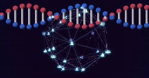 Animation of rotating 3d dna strand, wit... | Stock Video | Pond5