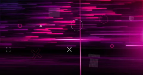 Animation of rotating 3d shapes and pink... | Stock Video | Pond5