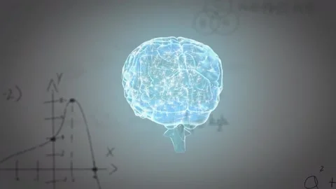 Animation of rotating brain and math for... | Stock Video | Pond5