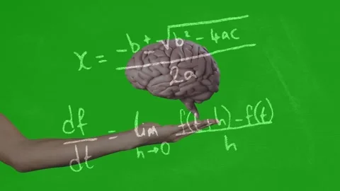 Animation of rotating brain and math for... | Stock Video | Pond5