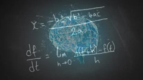 Animation of rotating brain and math for... | Stock Video | Pond5