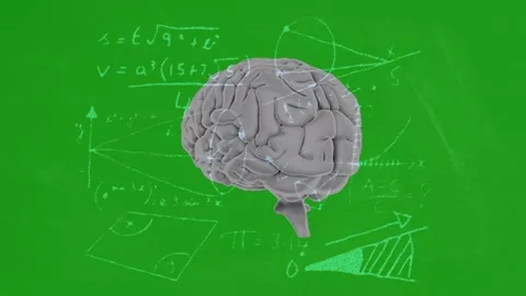 Animation of rotating brain and math for... | Stock Video | Pond5