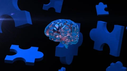 Animation of rotating brain over black b... | Stock Video | Pond5