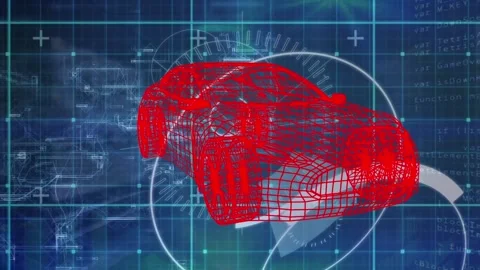 Animation of rotating car project and 5g... | Stock Video | Pond5