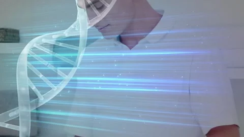 Animation of rotating dna helix with lig... | Stock Video | Pond5